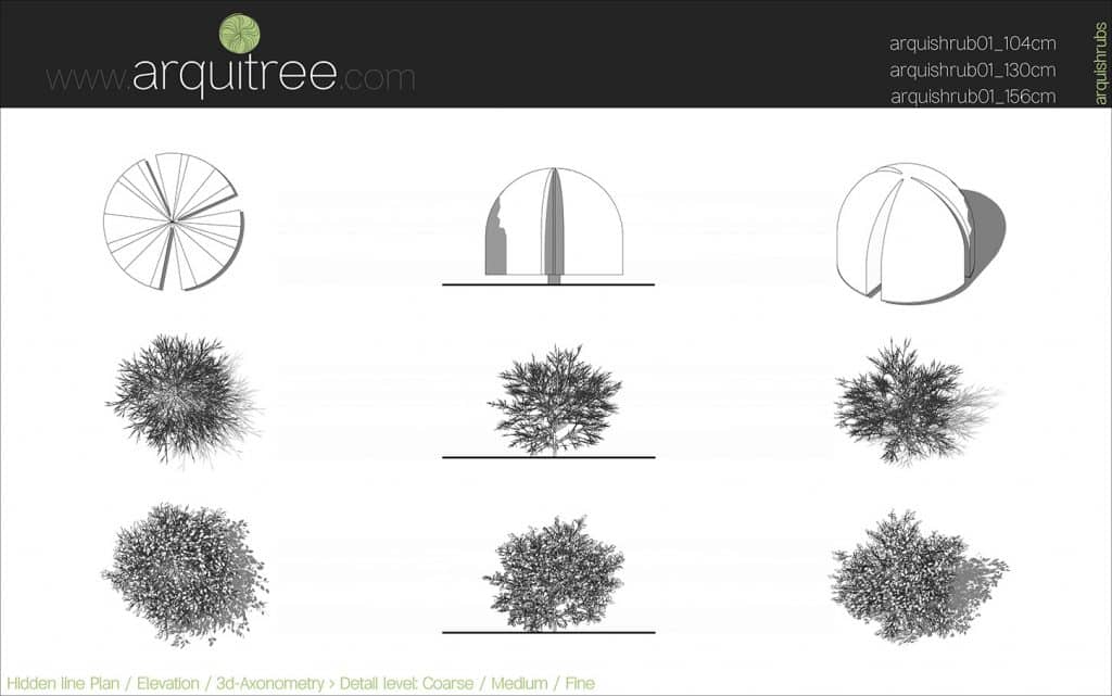 scalable arquishrub01 Broadleaf - arquitree Revit families