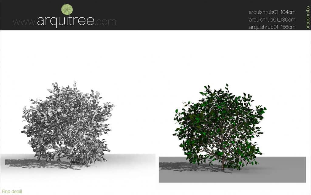 scalable arquishrub01 Broadleaf - arquitree Revit families